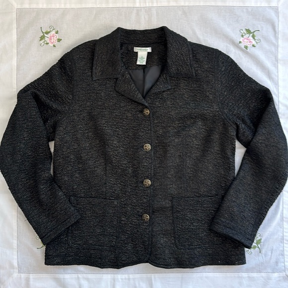 Laura Ashley | Jackets & Coats | Laura Ashley Black Metallic ...